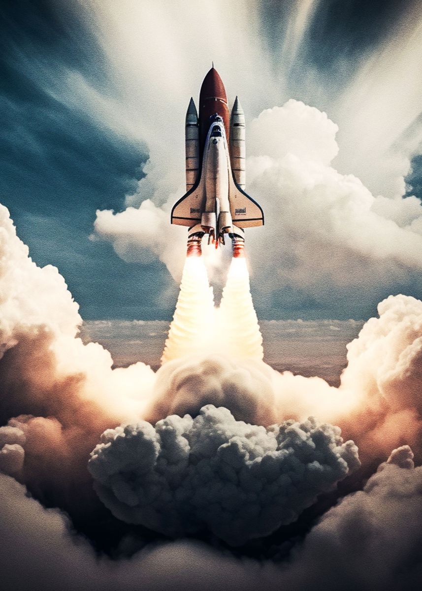 'Rocket to the moon' Poster, picture, metal print, paint by Coffee ...