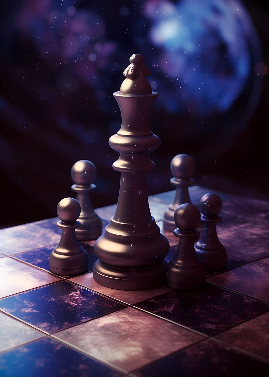 'Chess Galaxy Universe 16' Poster, picture, metal print, paint by ...