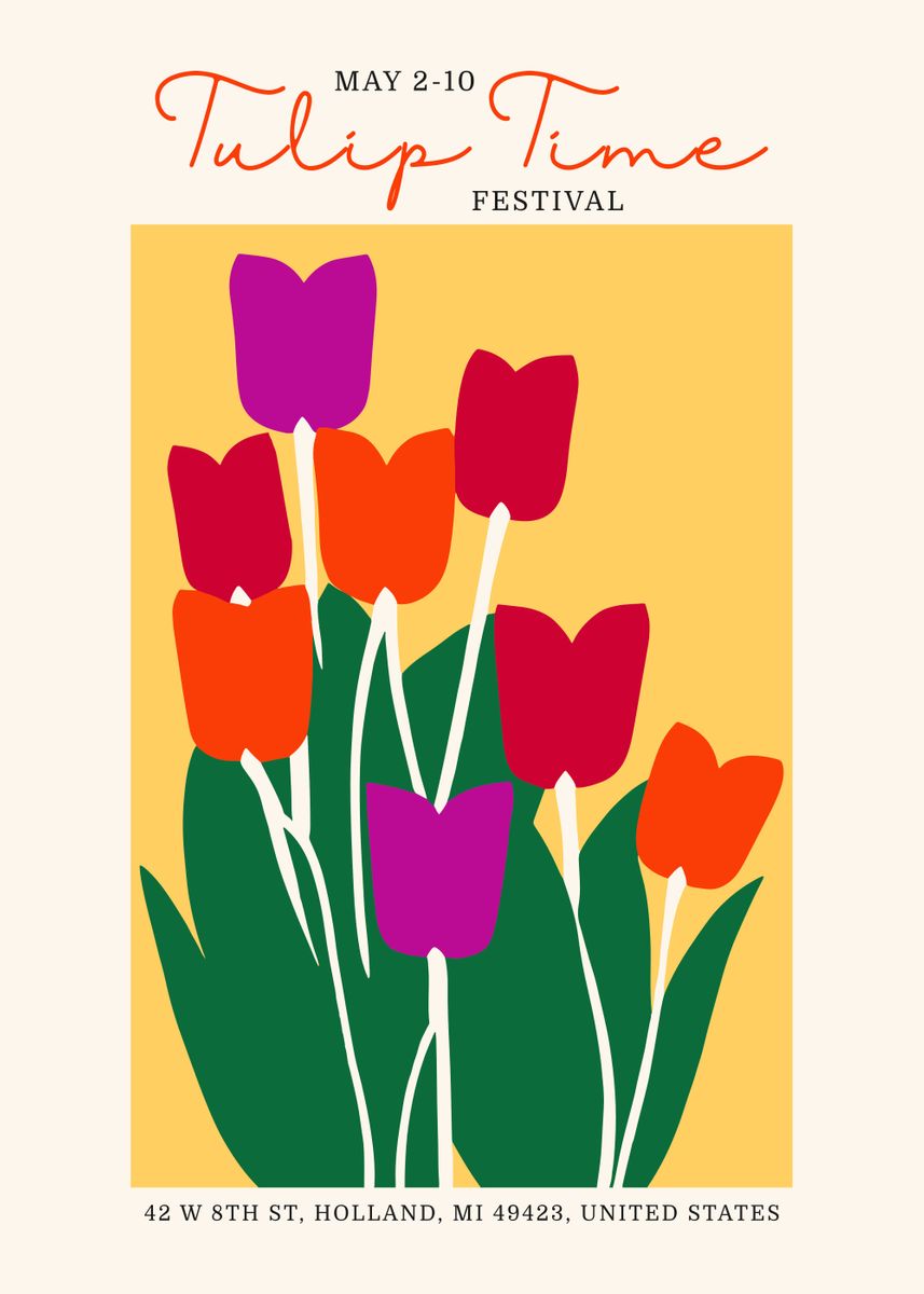 'Tulip Time Festival' Poster, picture, metal print, paint by ...