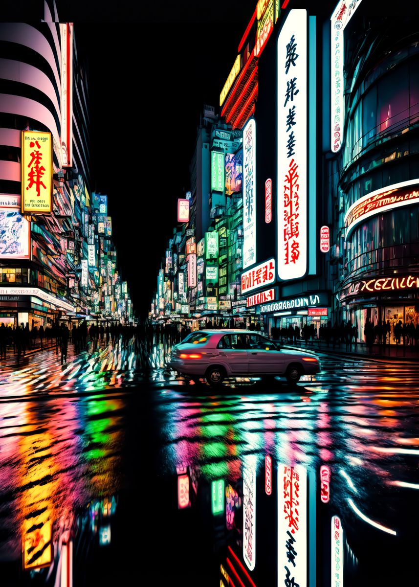 'Tokyo japan neon' Poster, picture, metal print, paint by Anime Poster ...