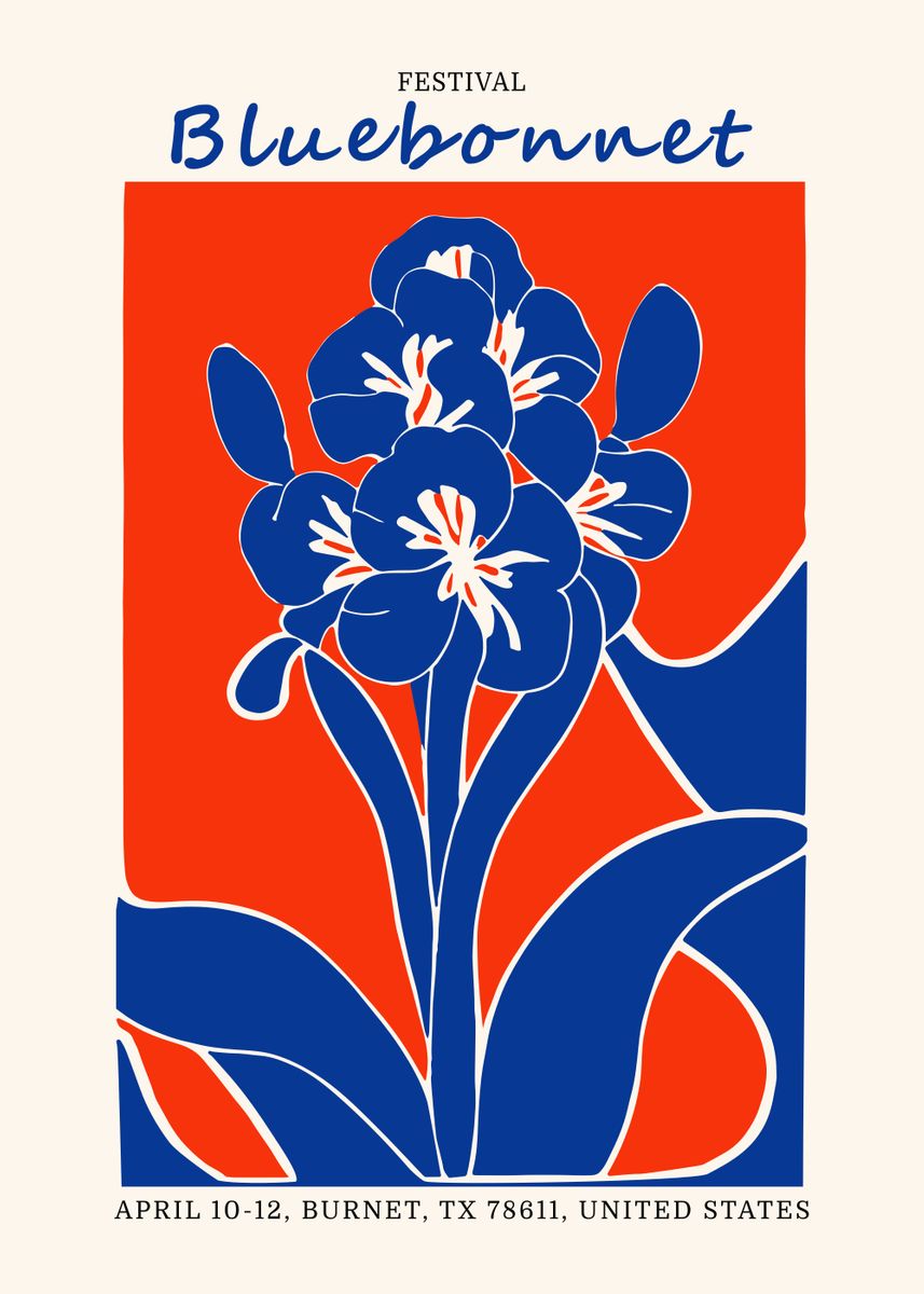 'Bluebonnet Festival Texas' Poster, picture, metal print, paint by ...