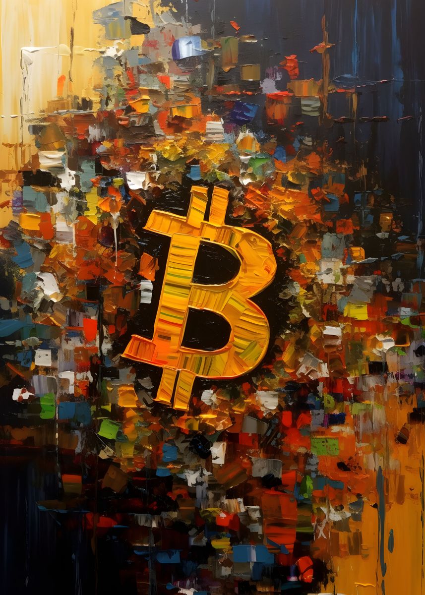 'Abstract Bitcoin Symbol' Poster, picture, metal print, paint by ...