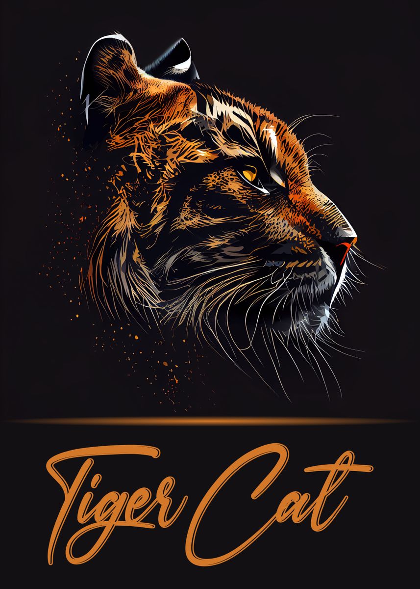 'Tiger Cat Portrait' Poster by Artistic Paradigms | Displate
