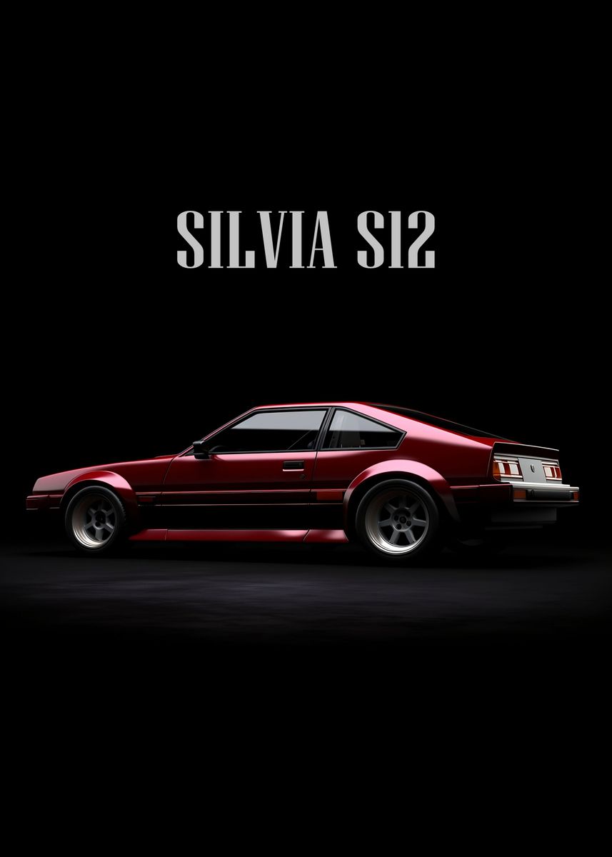 'Silvia S12 Dark Red' Poster by Masje Studio | Displate