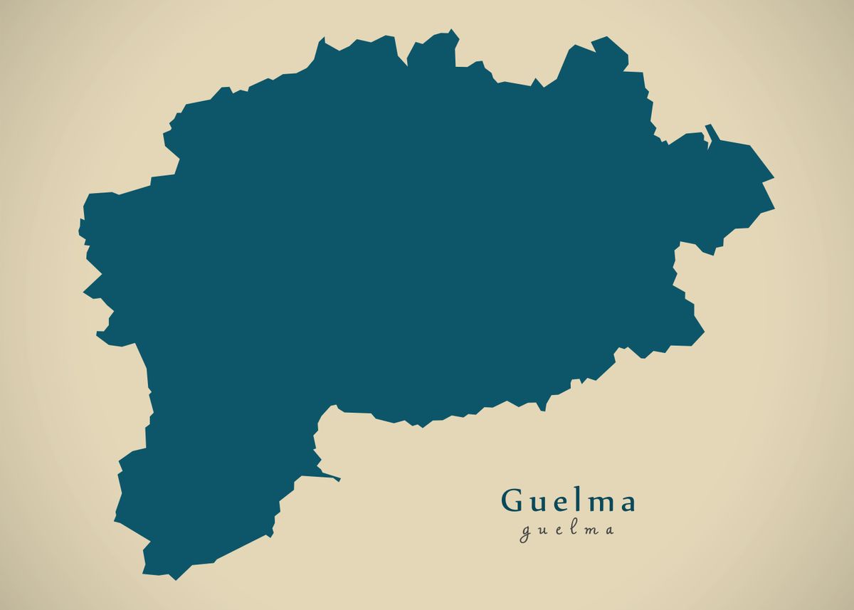 'Guelma province map' Poster by Ingo Menhard | Displate