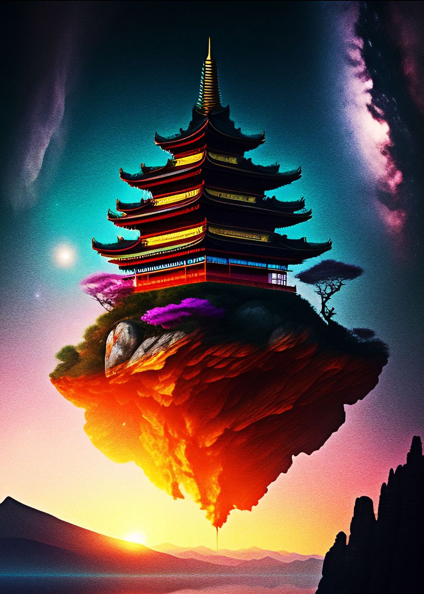 'Japanese Fantasy Build' Poster by Coffee Design | Displate