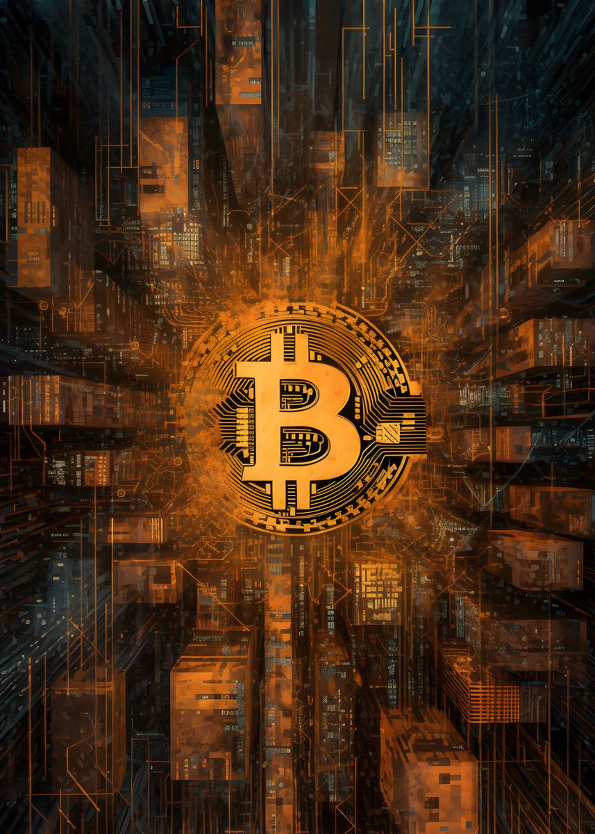 'Bitcoin Matrix ' Poster, picture, metal print, paint by Pixaverse ...