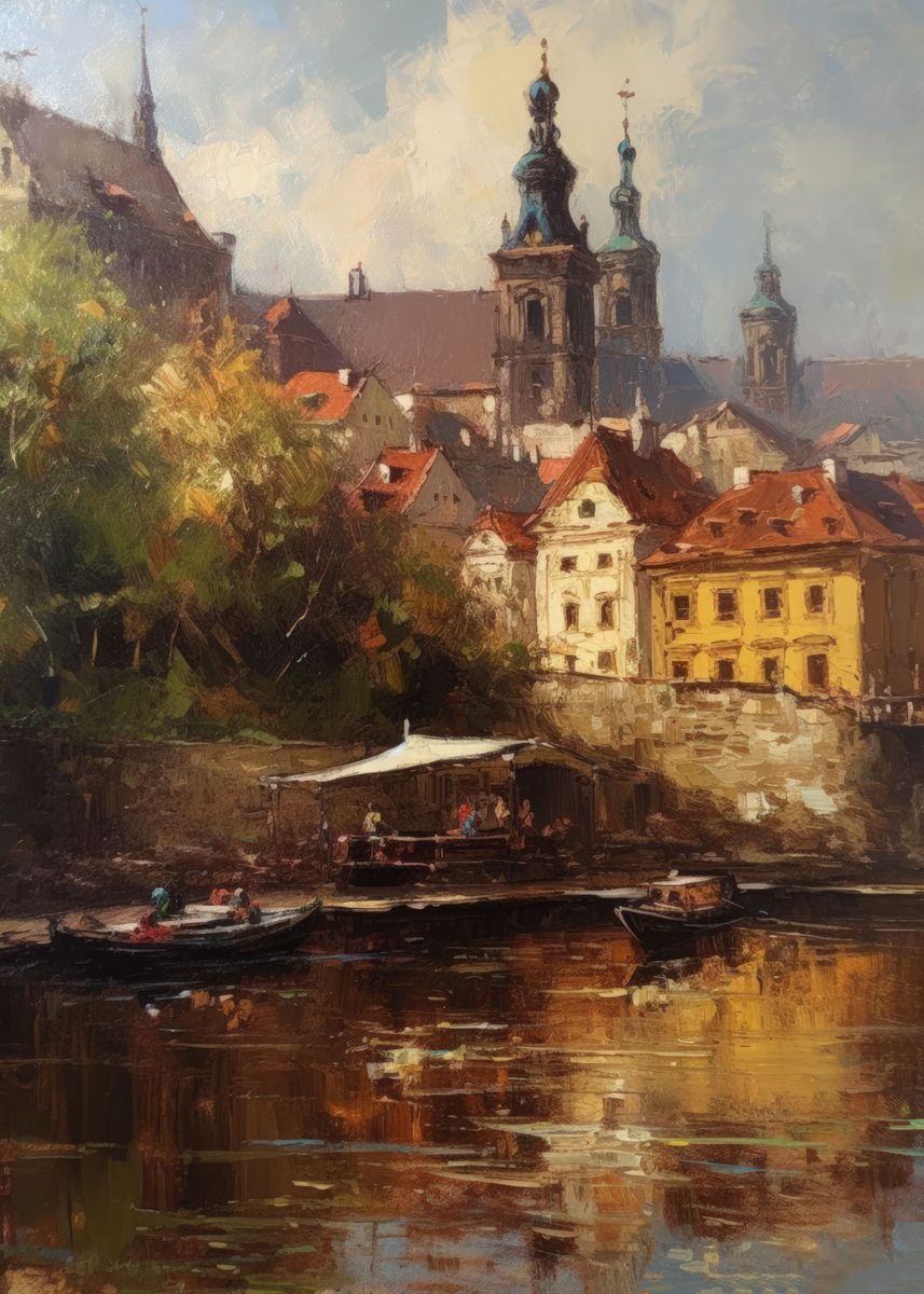 'Prague Czech Republic Art' Poster, picture, metal print, paint by ...