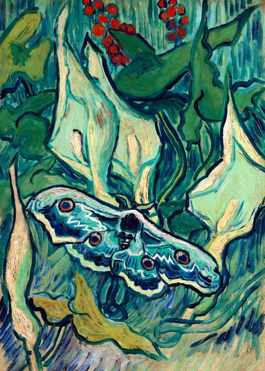 'Giant Peacock Moth 1889' Poster by Izu | Displate