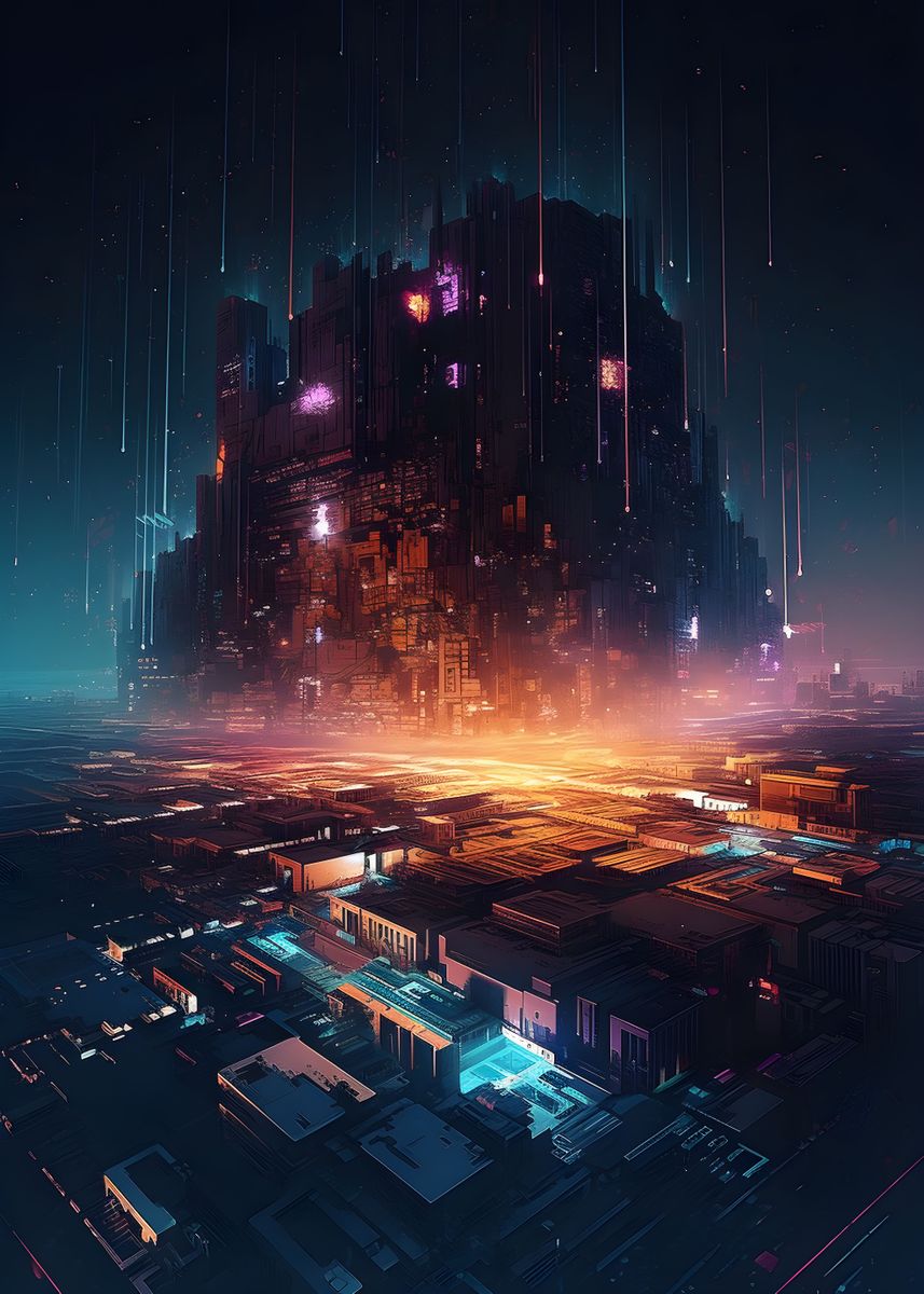 'Inside a computer world' Poster, picture, metal print, paint by Unique ...