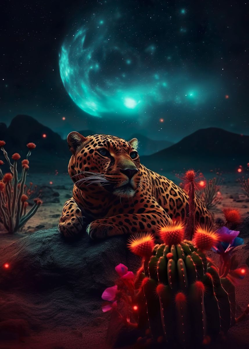 'Jaguar on Mars' Poster by PrintYourDigitals | Displate