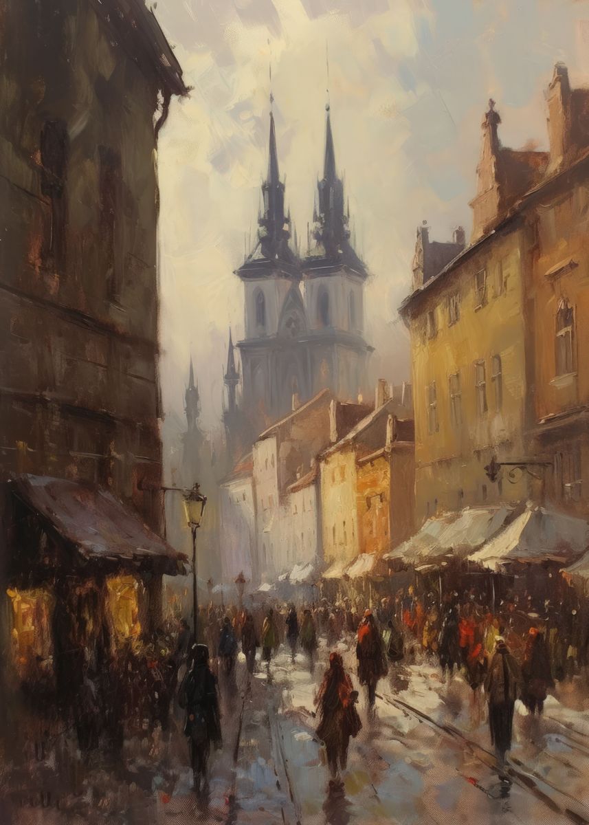 'Prague Czech Republic Art' Poster by Usama Design | Displate