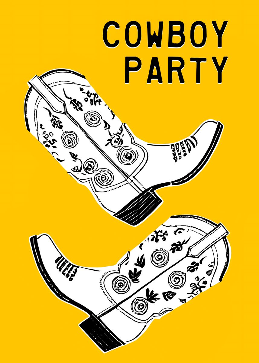 'Cowboy Party' Poster, picture, metal print, paint by BluePinkPanther ...