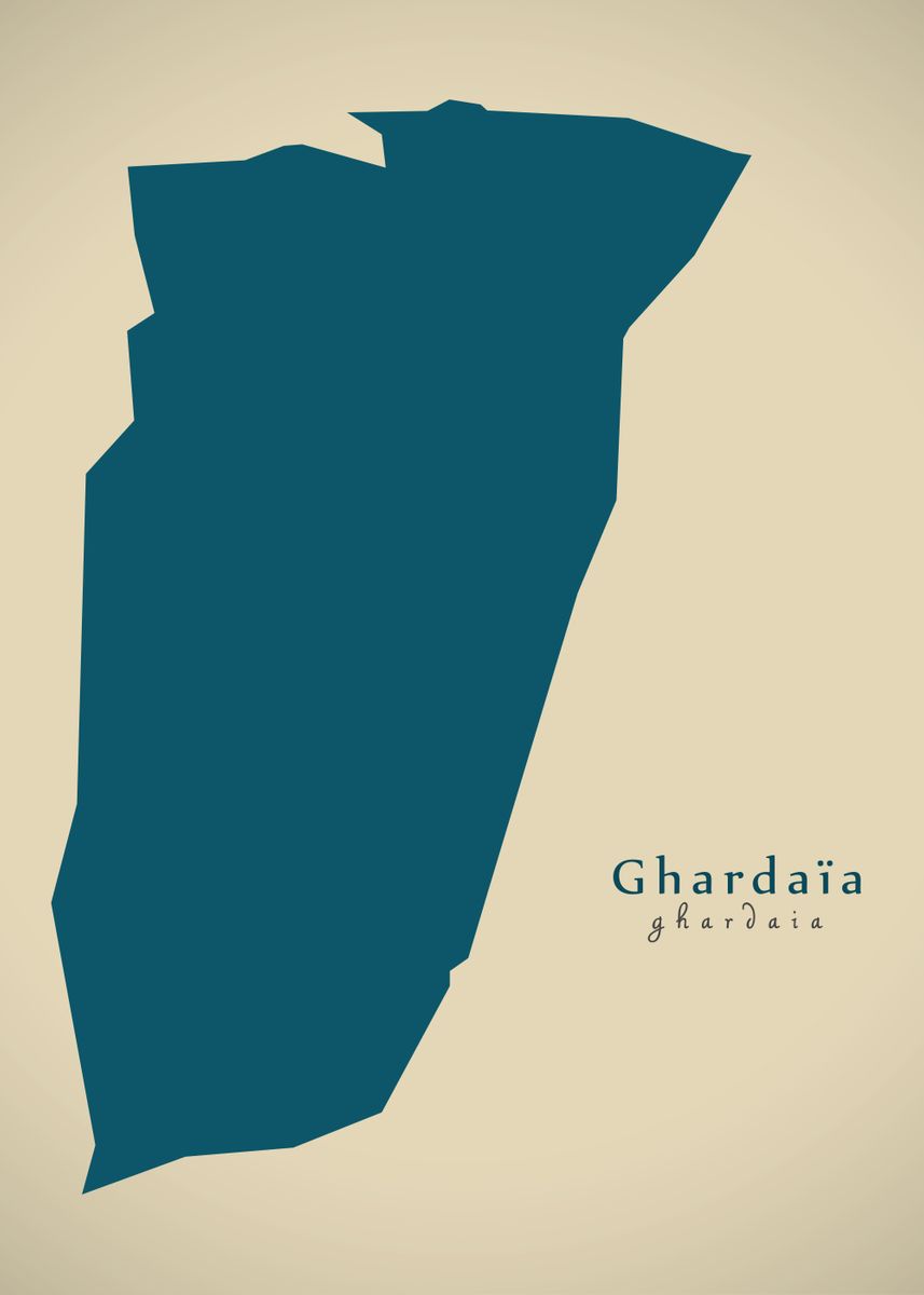 'Ghardaia province map' Poster by Ingo Menhard | Displate