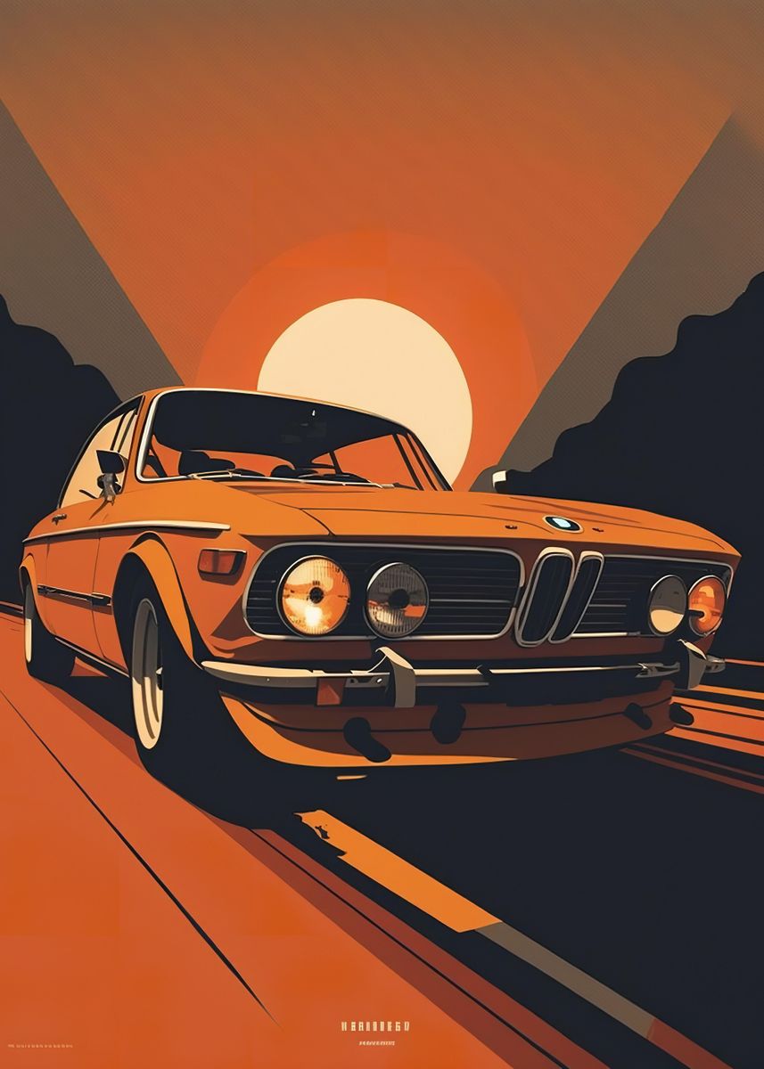 'Bmw Retro Car' Poster, picture, metal print, paint by PosterSuite ...