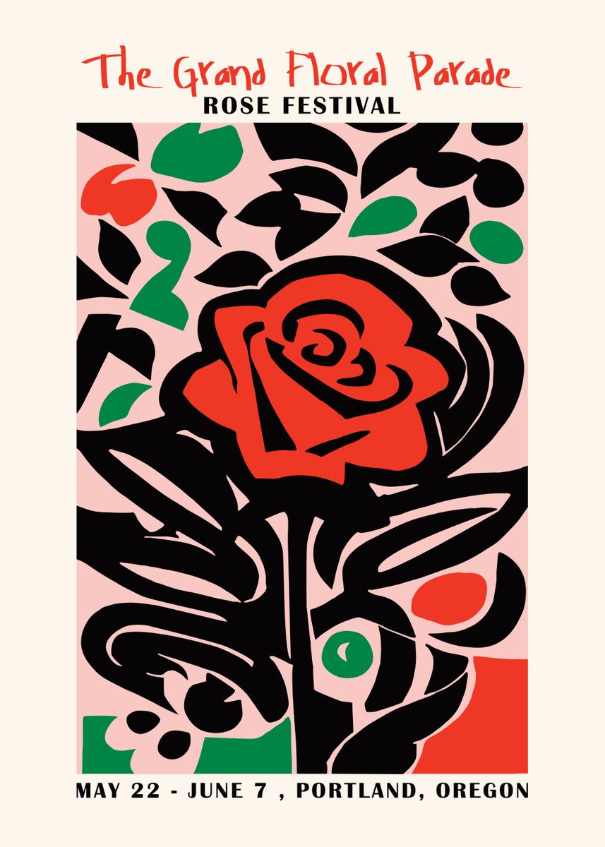 'Portland Rose Festival' Poster, picture, metal print, paint by ...