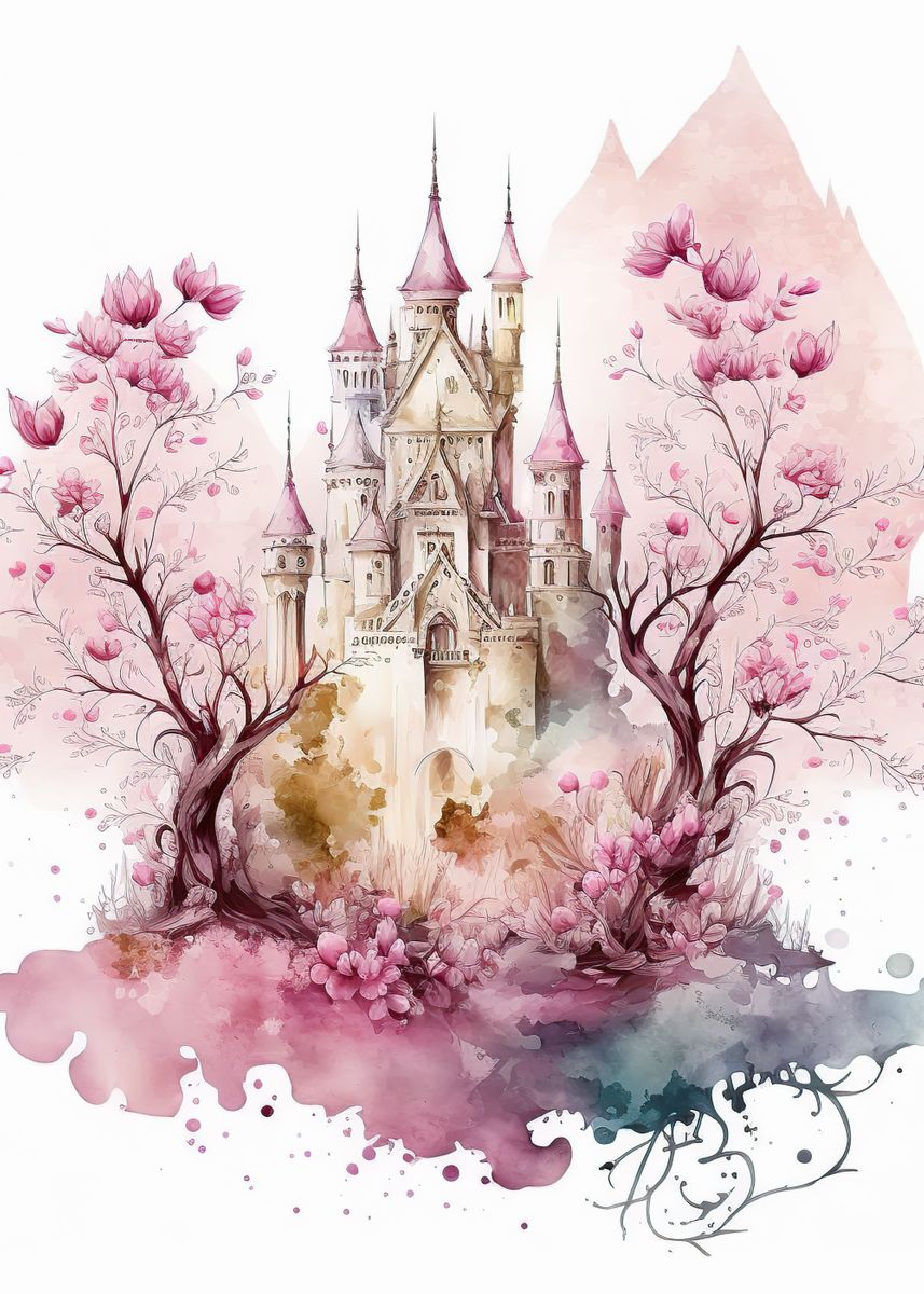 'Castle Landscape' Poster by Yannis Denton | Displate