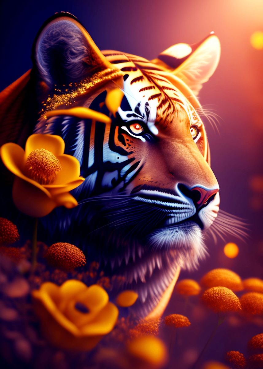 'TIGER ' Poster, picture, metal print, paint by LuckStory | Displate