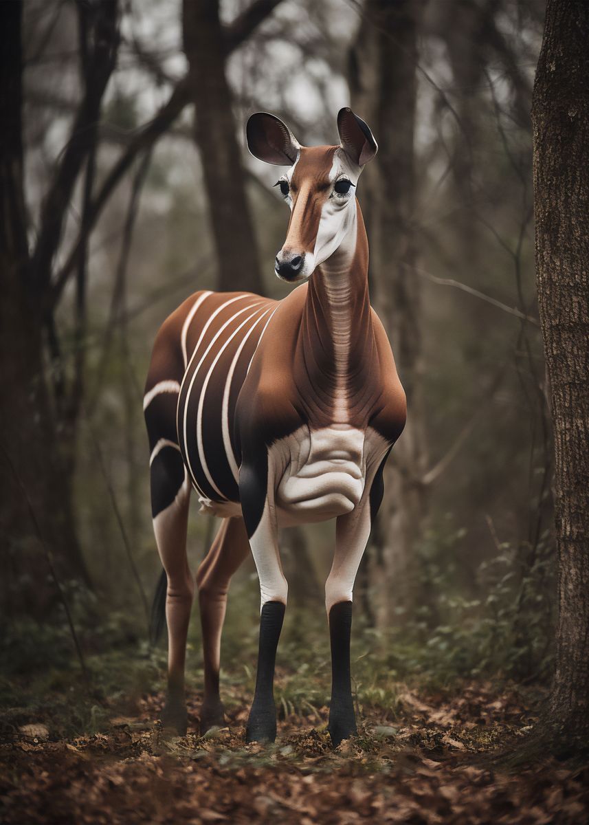 'Beautiful Okapi' Poster, picture, metal print, paint by Zooscape ...