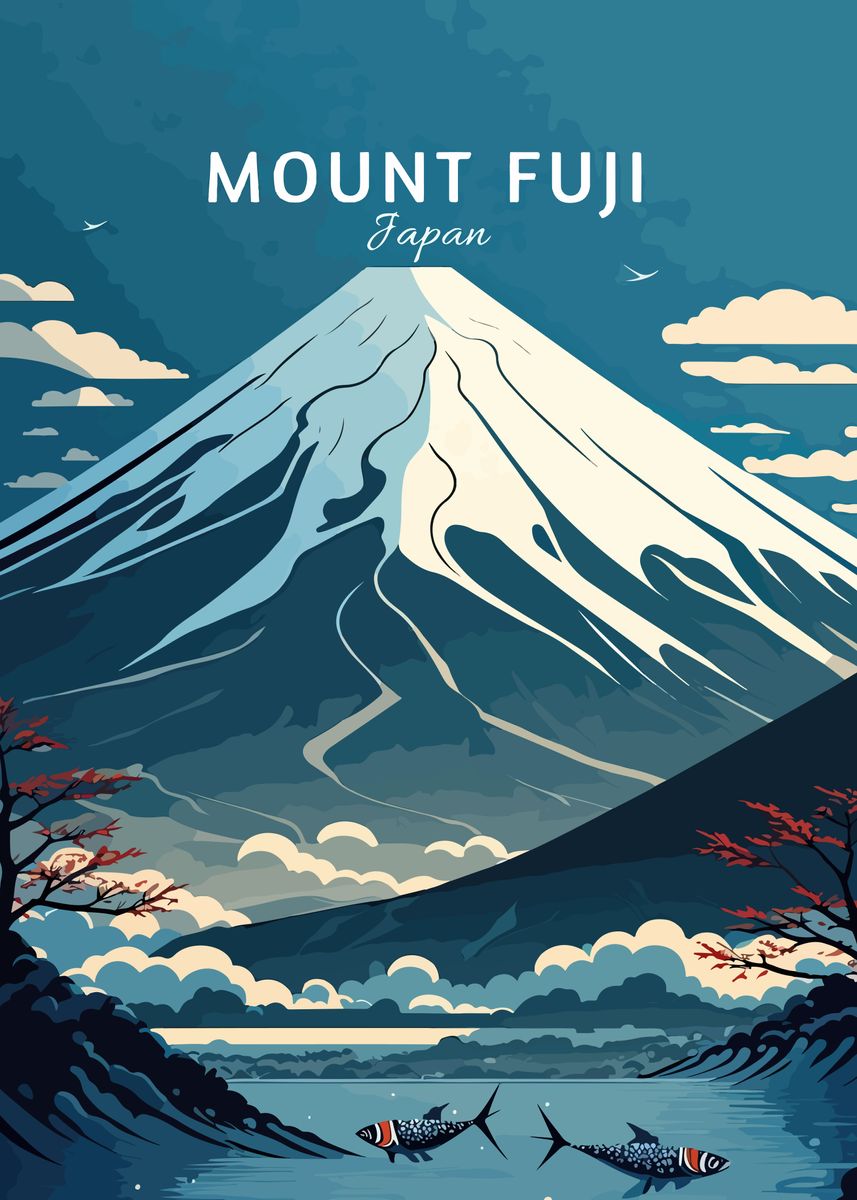 'Travel to mount fuji' Poster, picture, metal print, paint by Leonardo ...