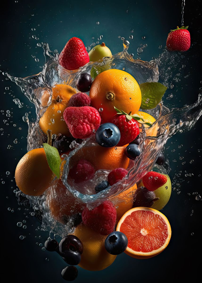 'Fresh Splash 1' Poster, picture, metal print, paint by Michael ...