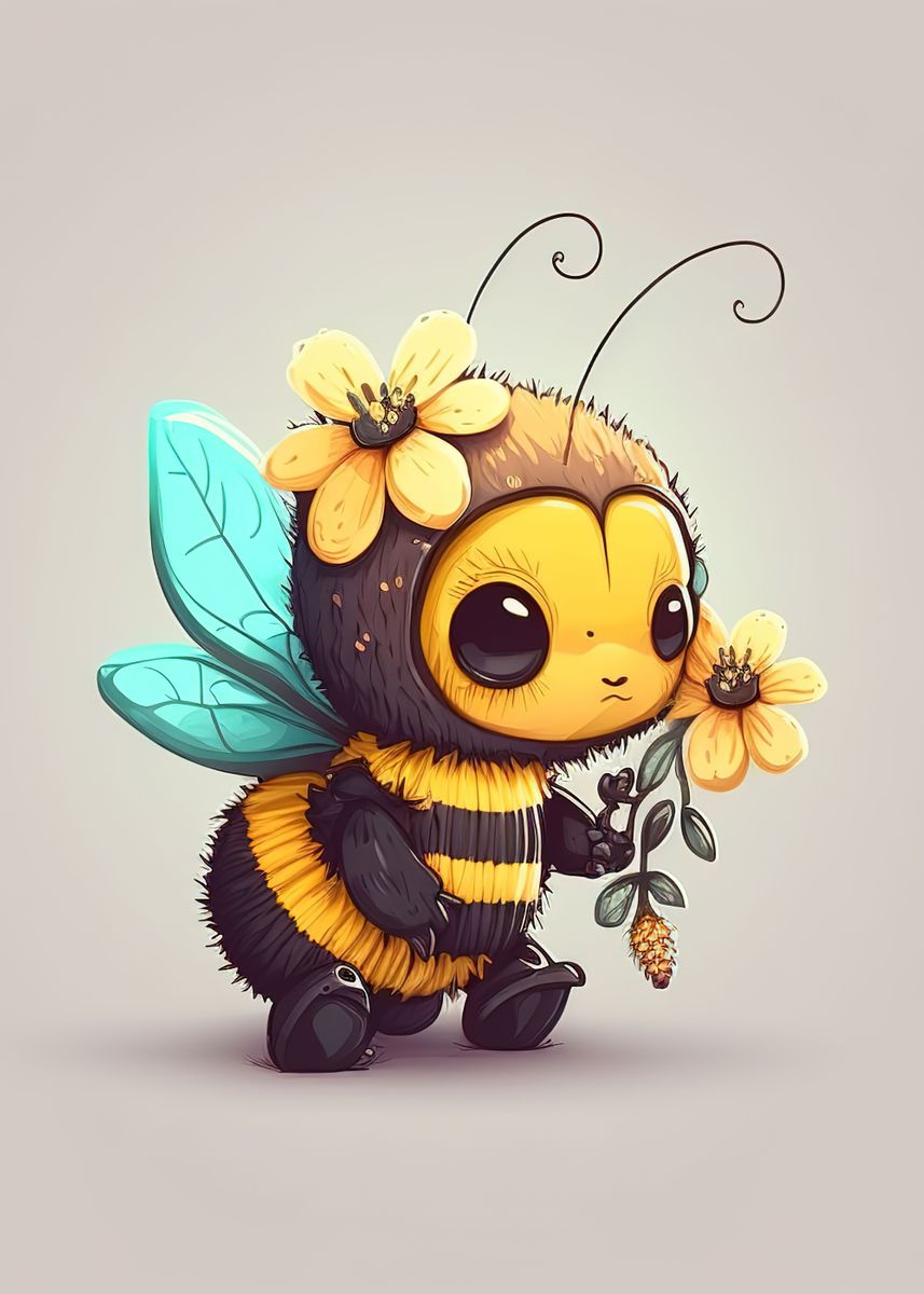 'cute bee ' Poster by lanem anda | Displate