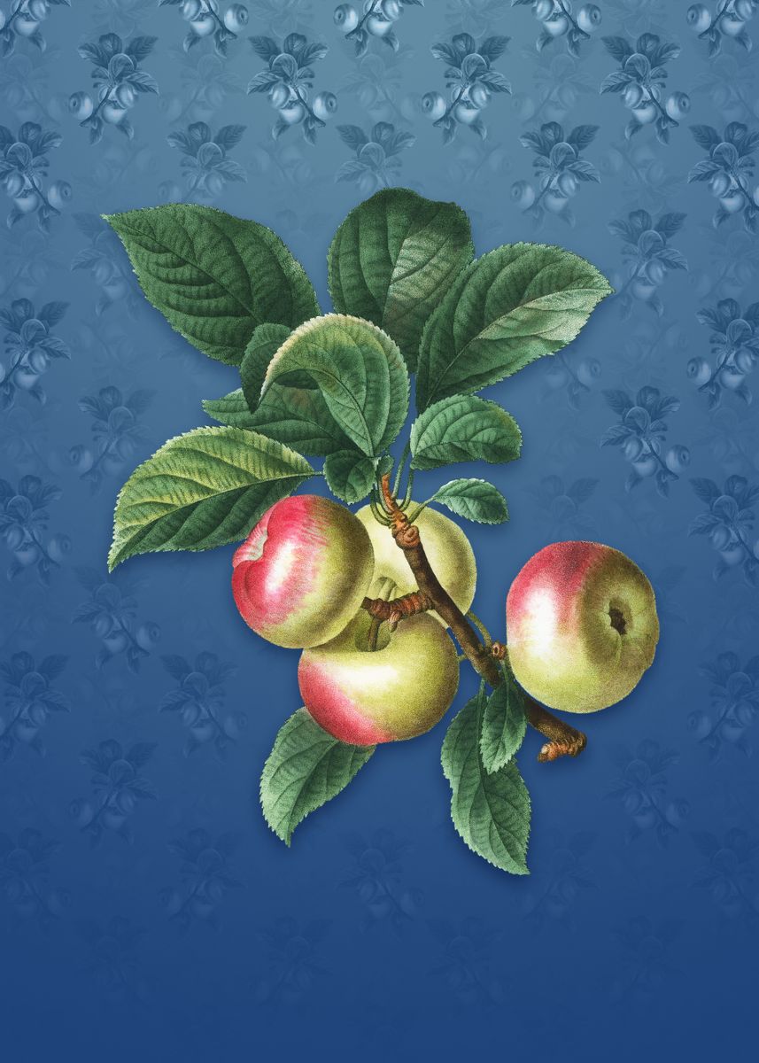 'Apple on Bahama Blue' Poster, picture, metal print, paint by Holy Rock ...