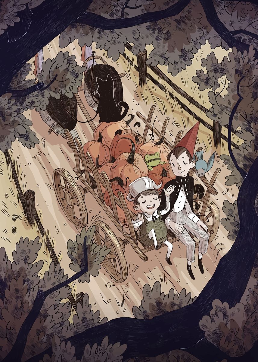 'Over the garden wall' Poster, picture, metal print, paint by Hima ...