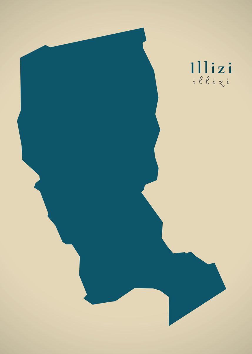 'Illizi province map' Poster, picture, metal print, paint by Ingo ...