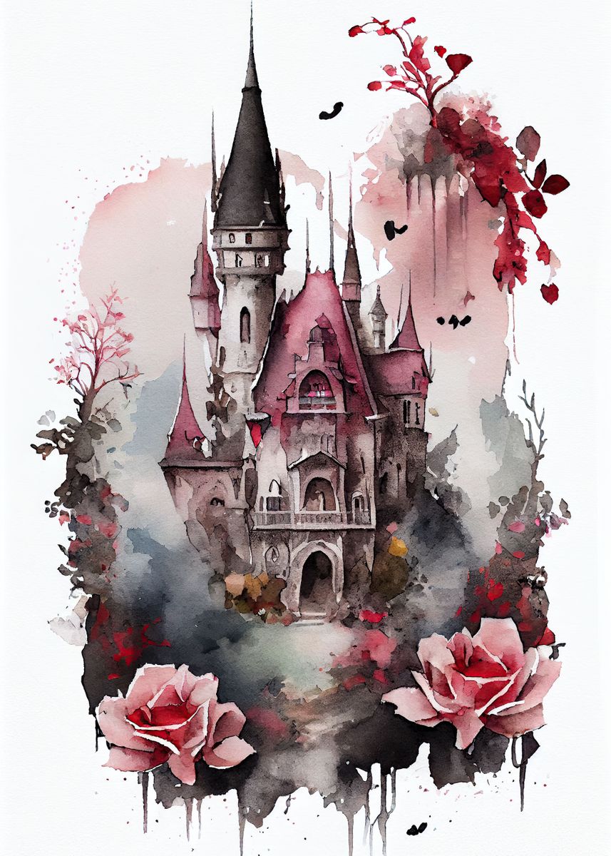 'Castle Landscape' Poster, picture, metal print, paint by Yannis Denton ...
