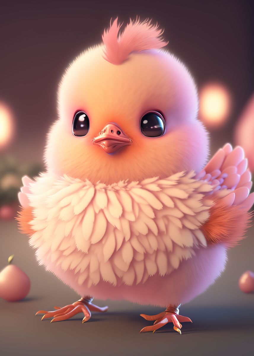 'cute bird baby ' Poster, picture, metal print, paint by MAD SPACE ...