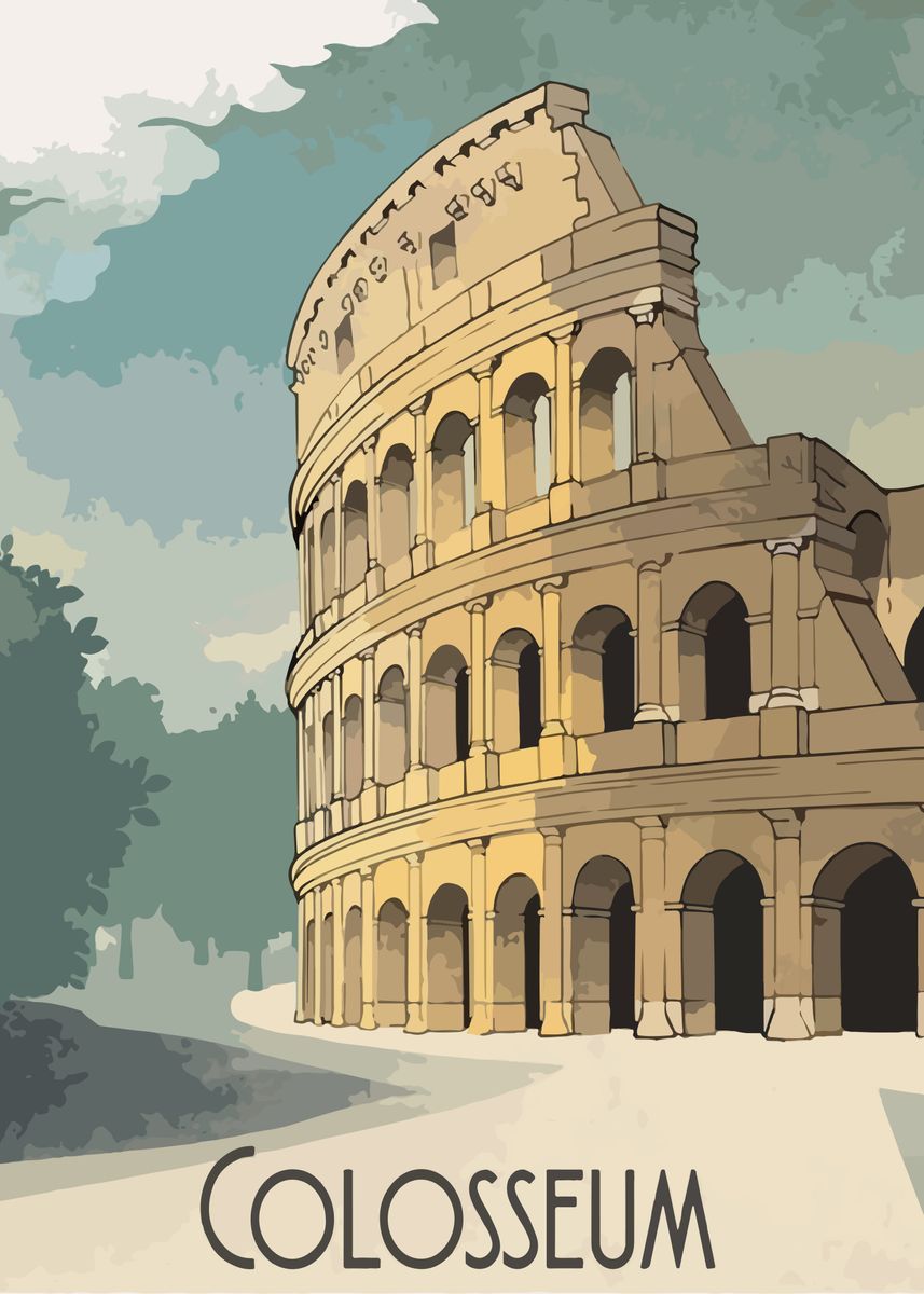 'Travel to colosseum' Poster, picture, metal print, paint by Leonardo ...