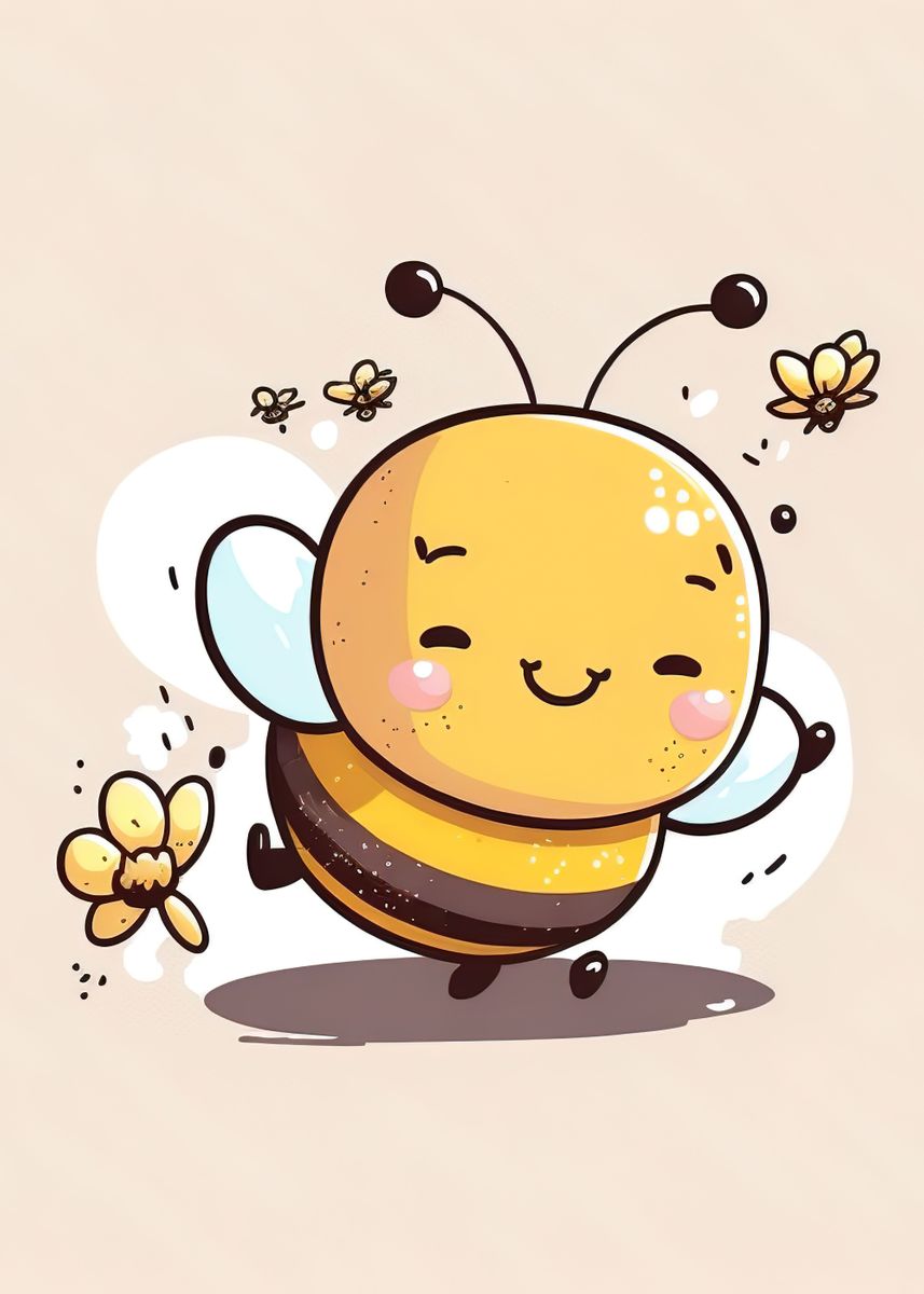 'cute bee ' Poster by lanem anda | Displate
