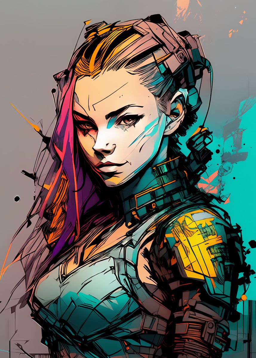 'Cyber girl soldier' Poster by Rizky Irawan | Displate