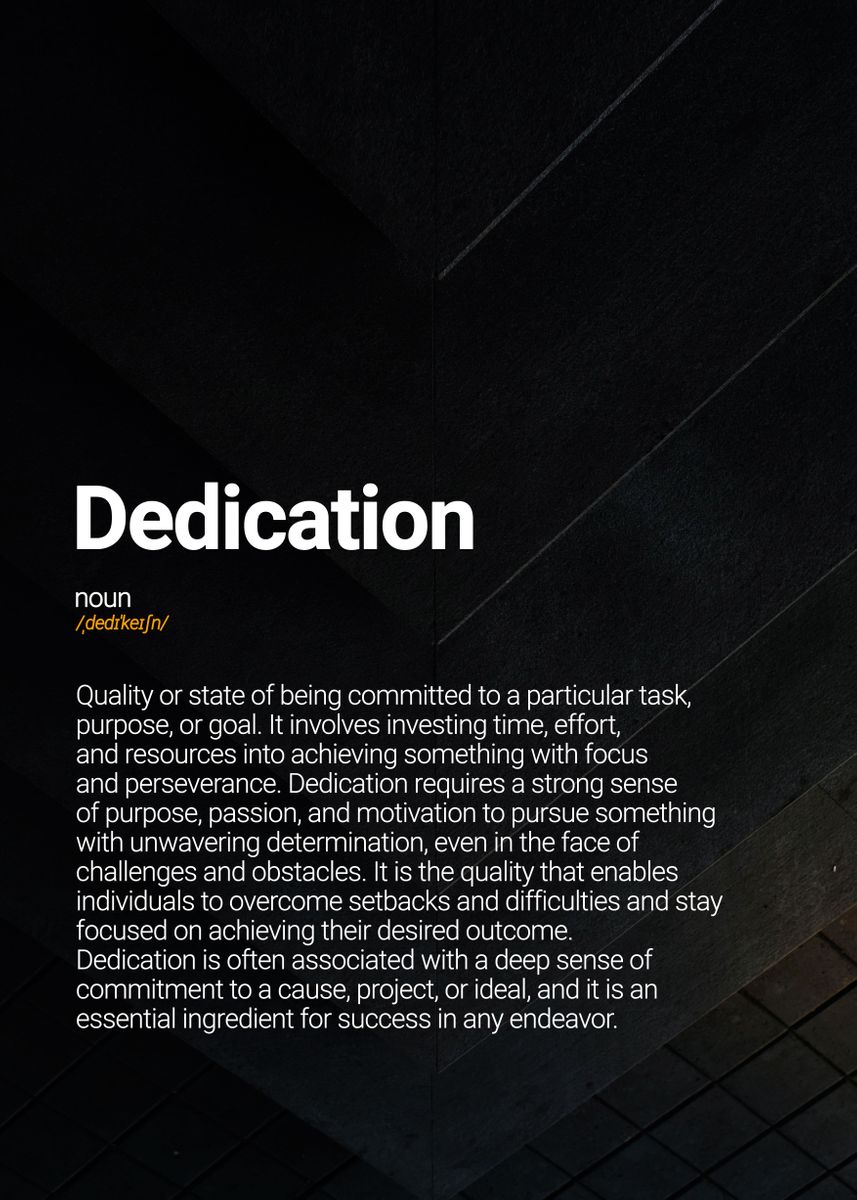 'Dedication your life' Poster, picture, metal print, paint by Mr ...