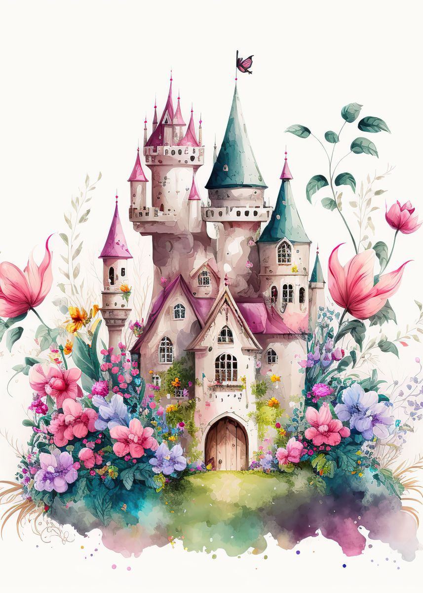 'Castle Landscape' Poster by Yannis Denton | Displate