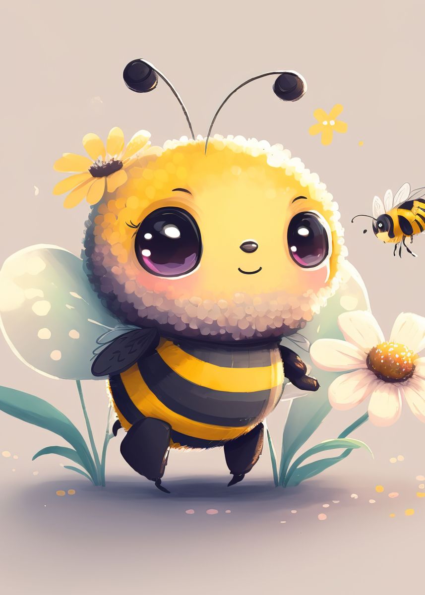 'cute bee ' Poster by lanem anda | Displate