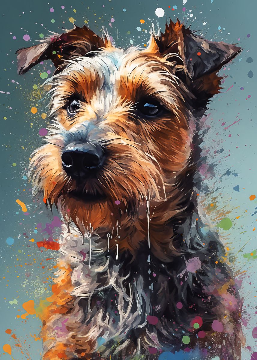 'Terrier painting' Poster, picture, metal print, paint by Arnas Čemerka ...