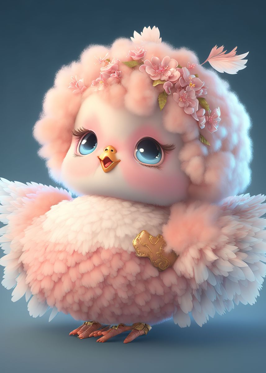 'cute bird baby ' Poster, picture, metal print, paint by MAD SPACE ...