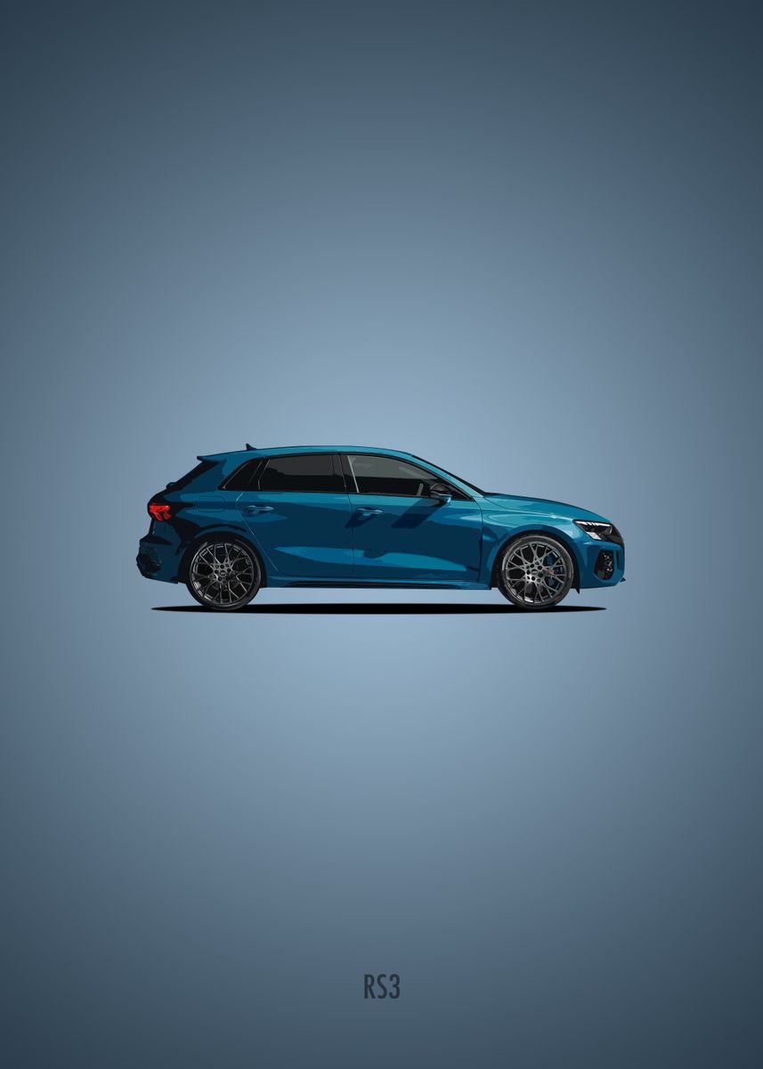 'Audi RS3' Poster, picture, metal print, paint by Full Throttle Art ...