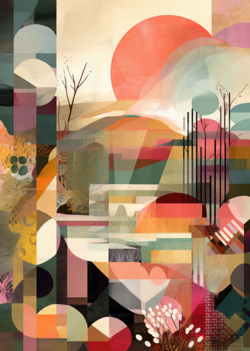 'Sunrise Synthesis' Poster, picture, metal print, paint by Michael ...