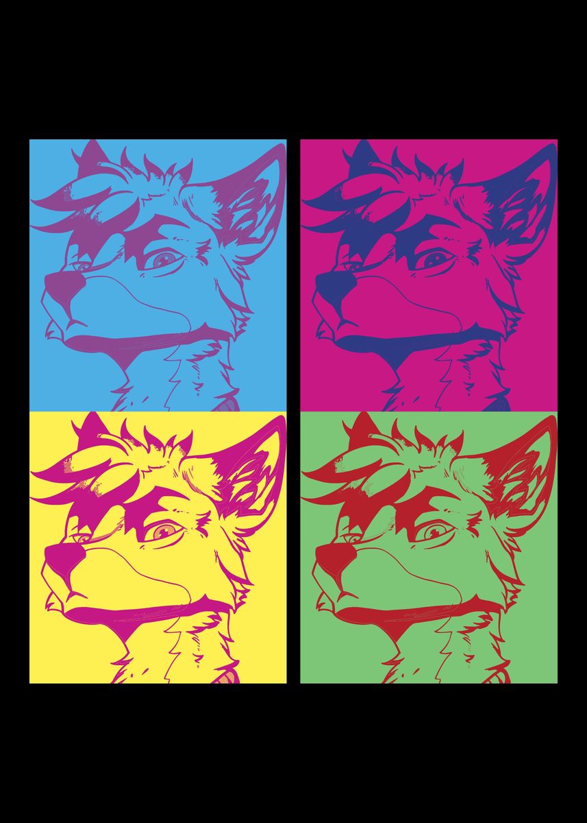 'Furry Fandom Popart' Poster, picture, metal print, paint by ...