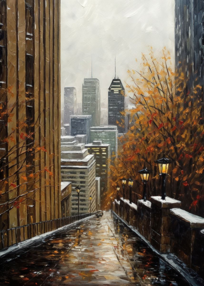 'Montreal Charm Canada' Poster, picture, metal print, paint by Usama ...