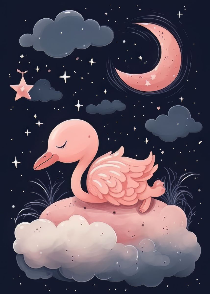 'Good Night Flamingo' Poster by Scott Prokop | Displate
