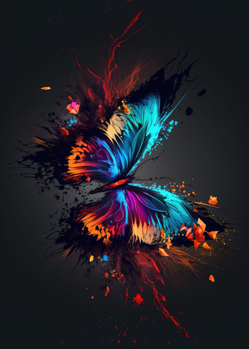 'Colorful Butterfly' Poster, picture, metal print, paint by Wolf Design ...