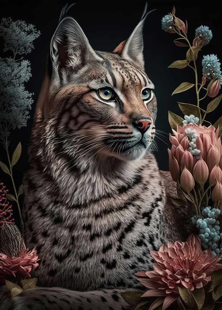 'Lynx' Poster, picture, metal print, paint by Same Person | Displate