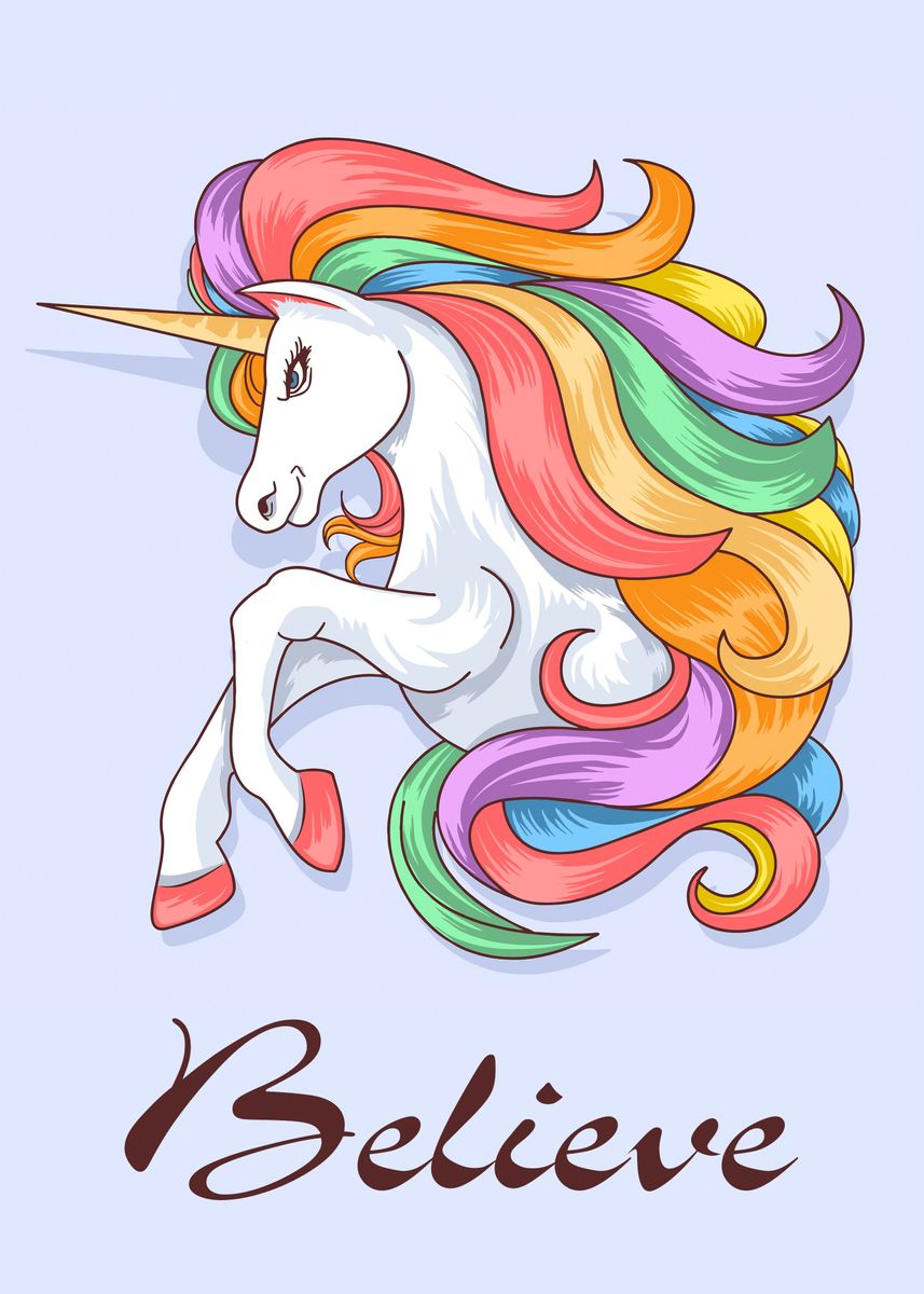 'Unicorn' Poster, picture, metal print, paint by Nice Pictures | Displate