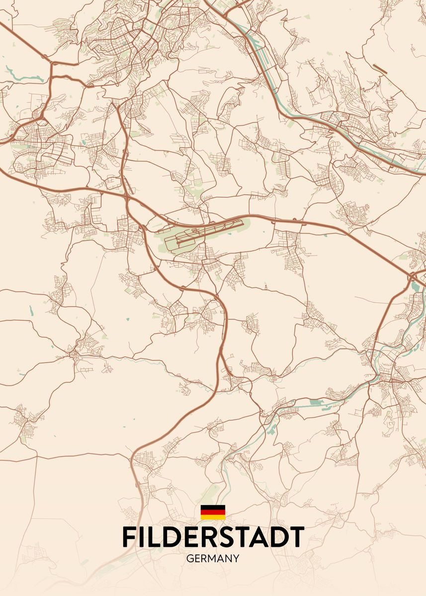 'Filderstadt DE' Poster, picture, metal print, paint by IMR Designs ...