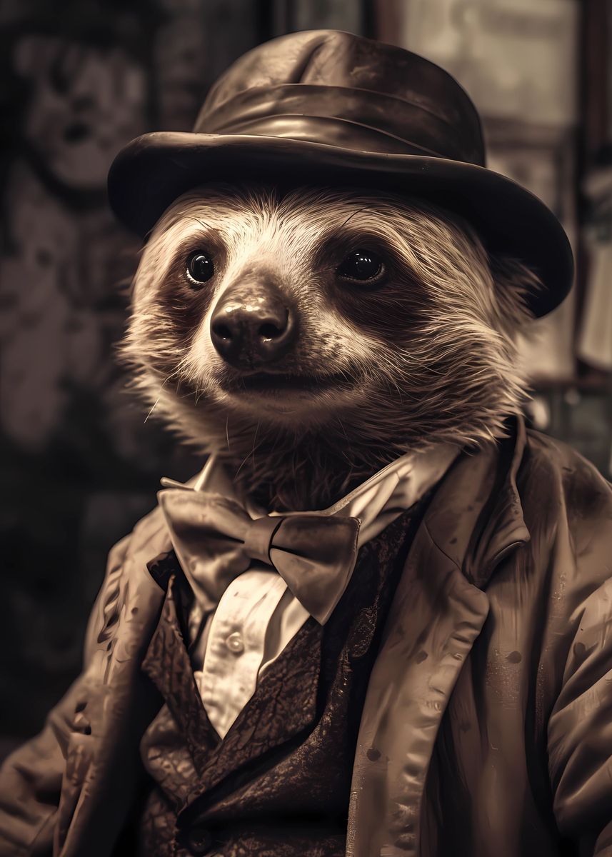 'Sloth Vintage' Poster, picture, metal print, paint by DecoyDesign ...