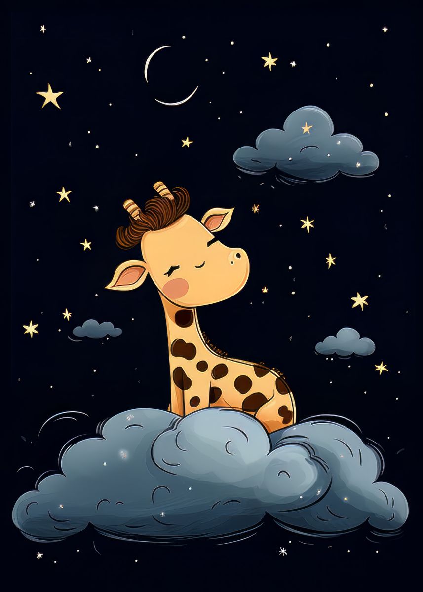 'Sweet Dreams Giraffe' Poster, picture, metal print, paint by Scott ...